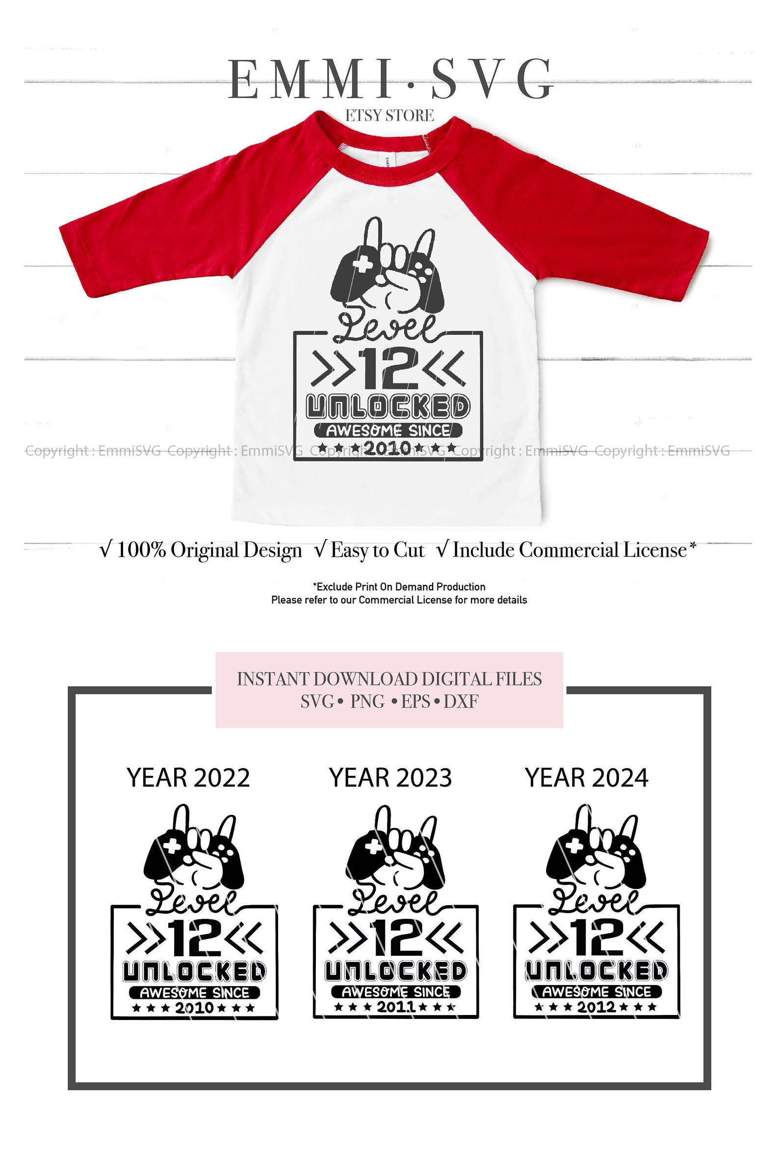 12th Birthday Svg Level 12 Unlocked Awesome Since 2009 - Etsy