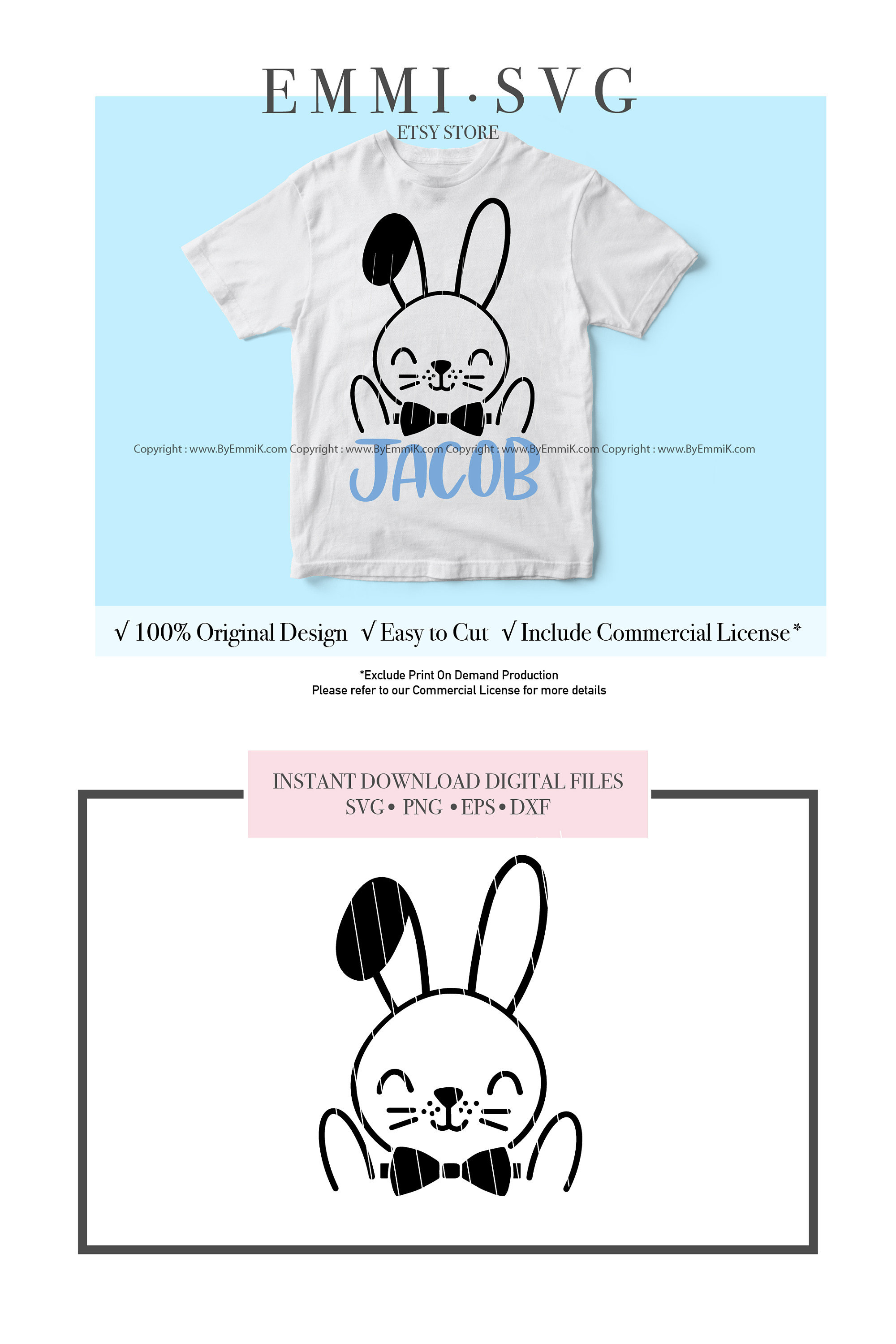 Easter Bunny Svg, Boy Bunny Svg, Easter Bunny for Boy, Cute Bunny Svg ...