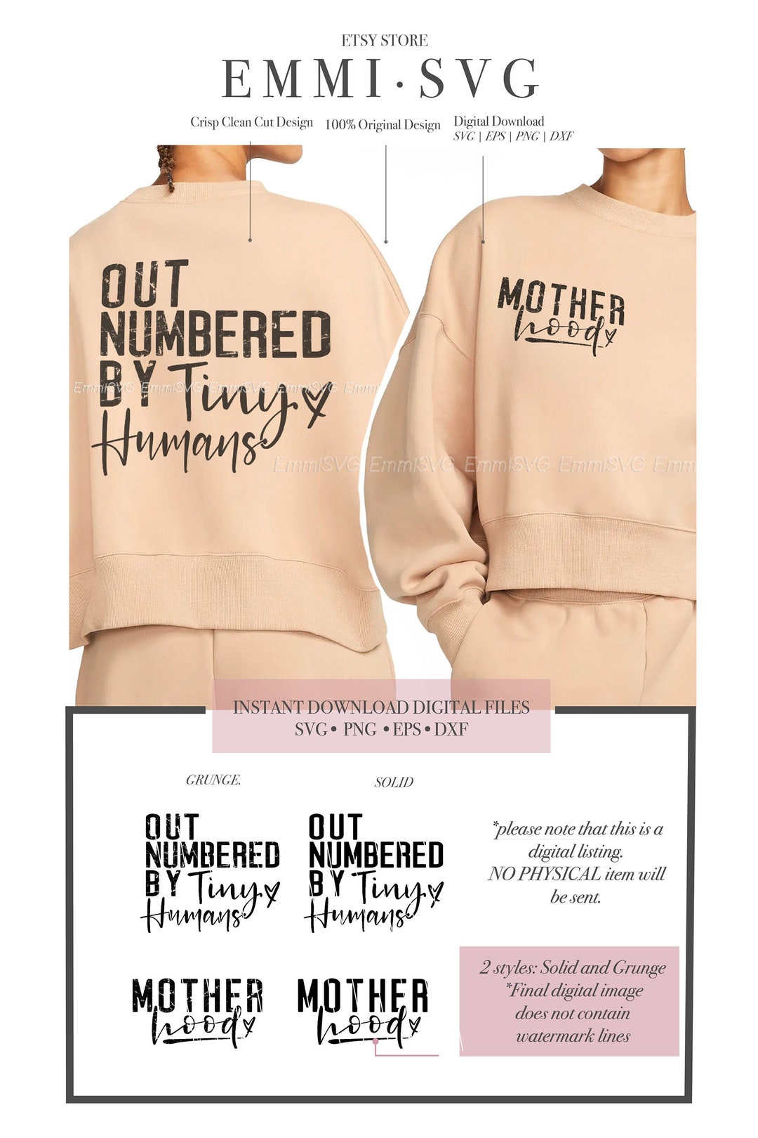 Outnumbered by Tiny Humans SVG PNG, Motherhood Svg Png Shirt, Mom Life ...