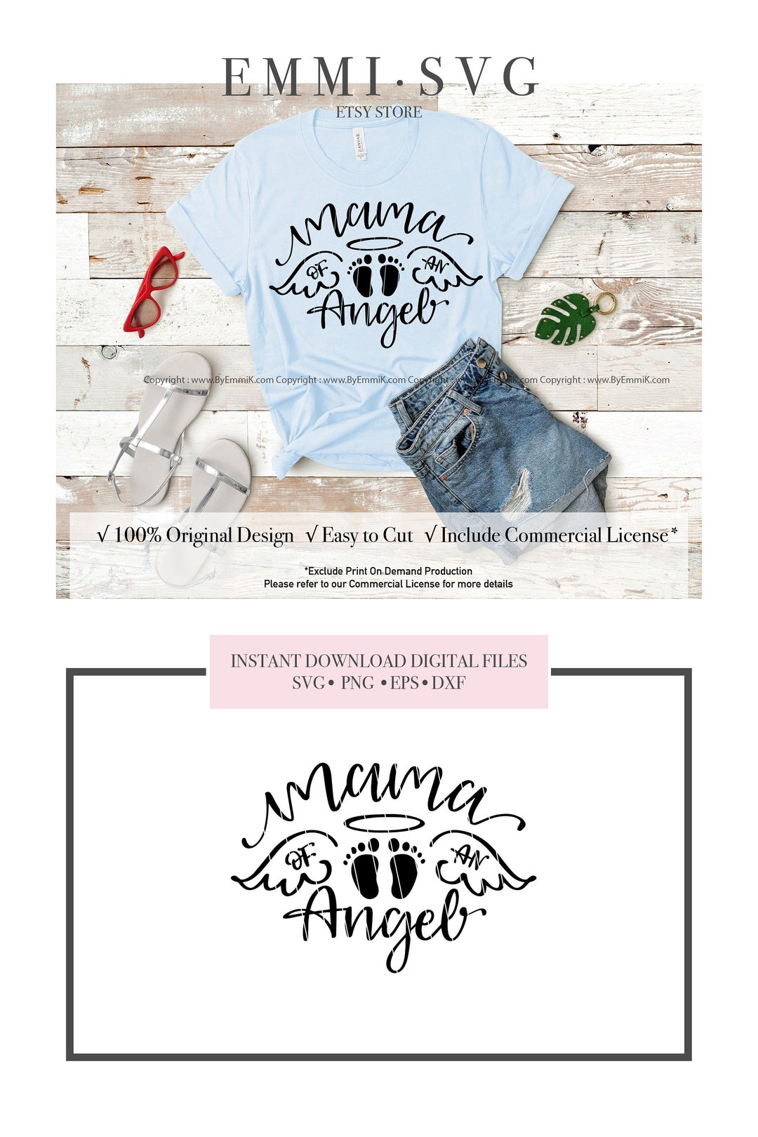 Mama of an Angel Svg, Angel Grandma Svg, Grief Design, Angel Grandson ...