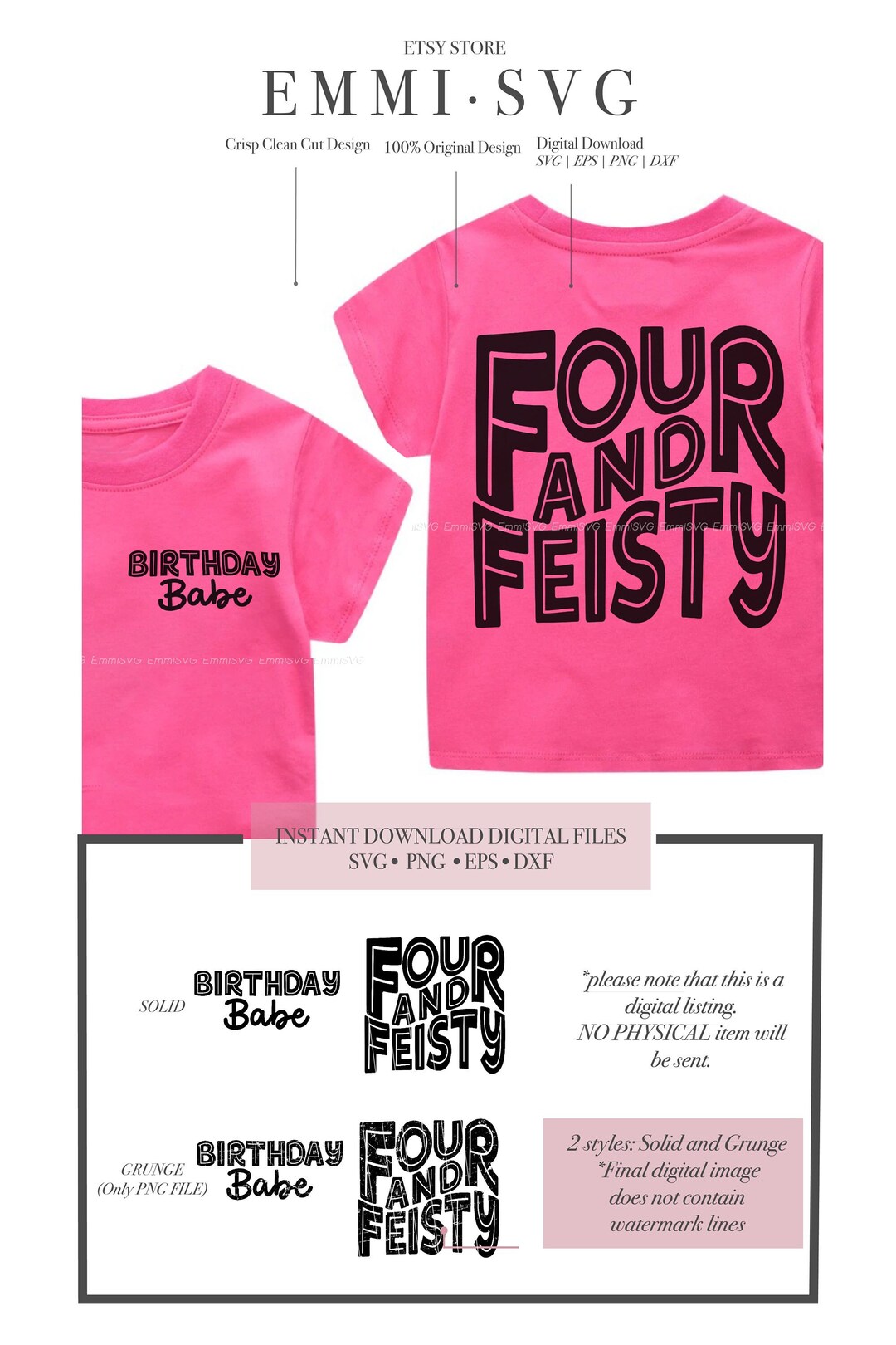 Four and Fiesty Svg Shirt for Girls Birthday Girl SVG Png - Etsy