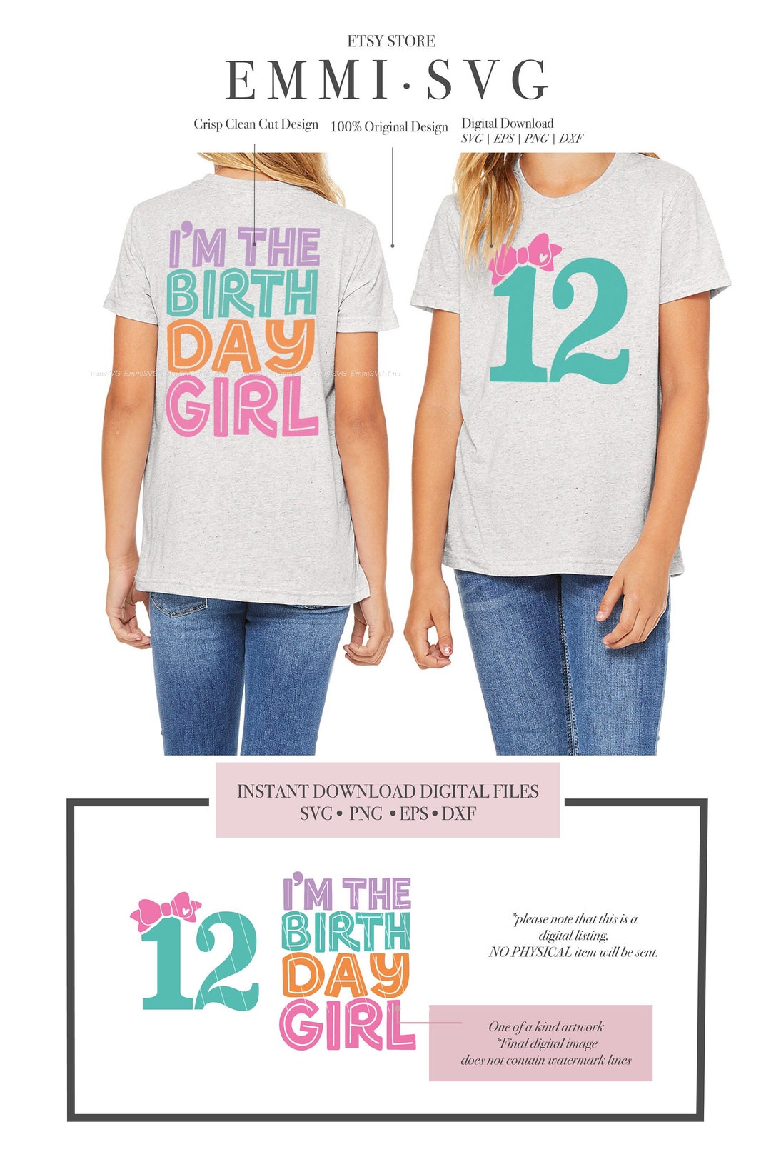 Girl 12th Birthday SVG PNG, I'm the Birthday Girl Svg, Twelfth Birthday ...