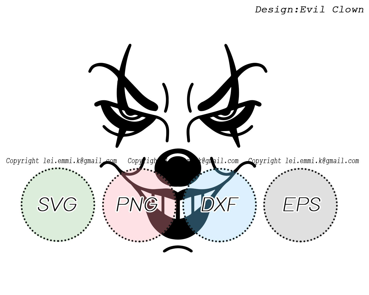 Clown Svg Evil Clown Svg Halloween Svg Clown Face Joker | Etsy