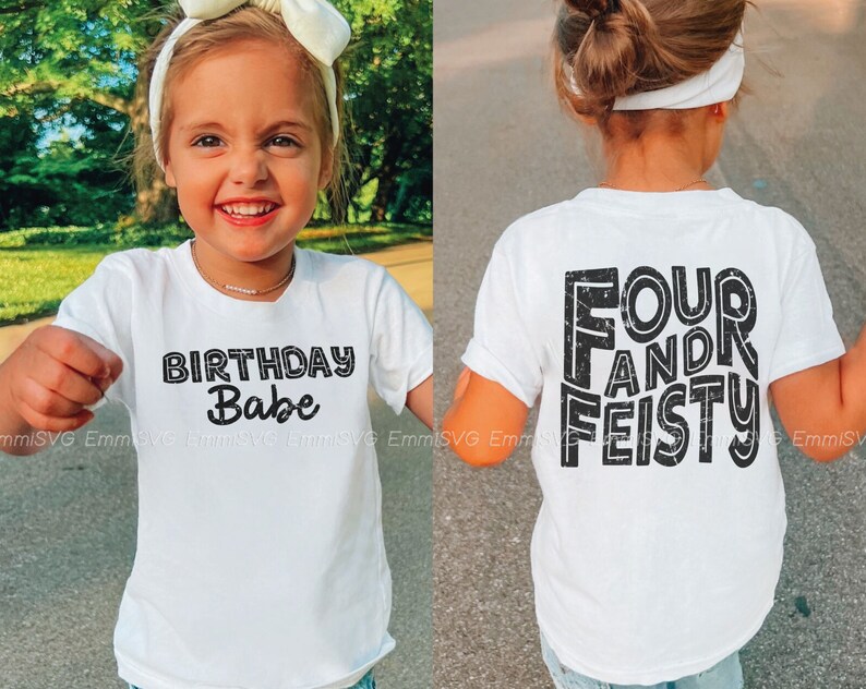 Four and Fiesty Svg Shirt for Girls Birthday Girl SVG Png - Etsy