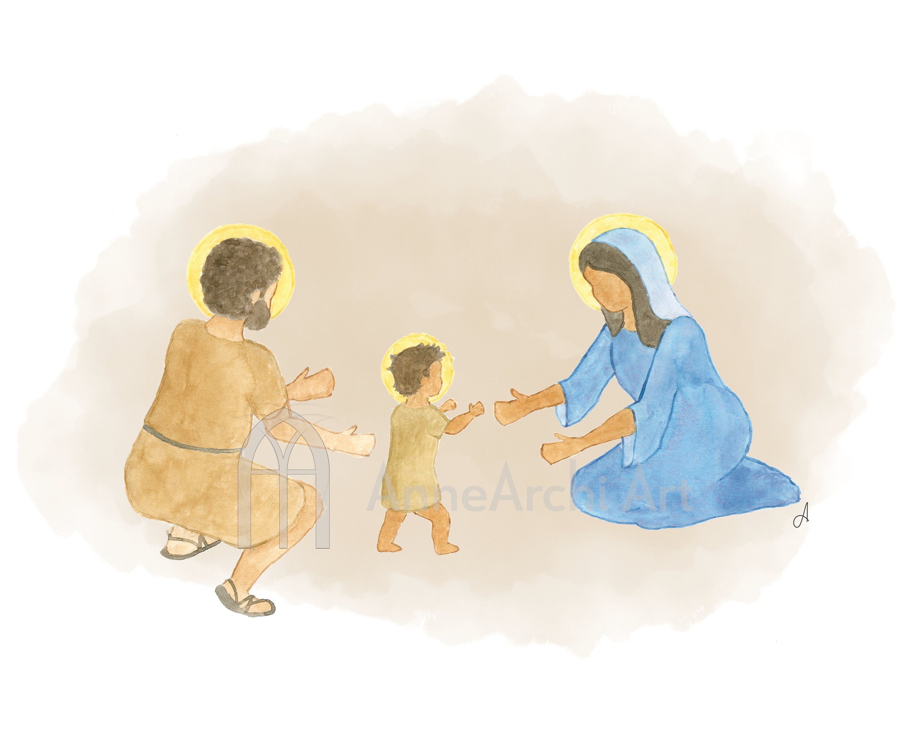 First Steps - Catholic Art - Holy Family - Digital Print - Etsy