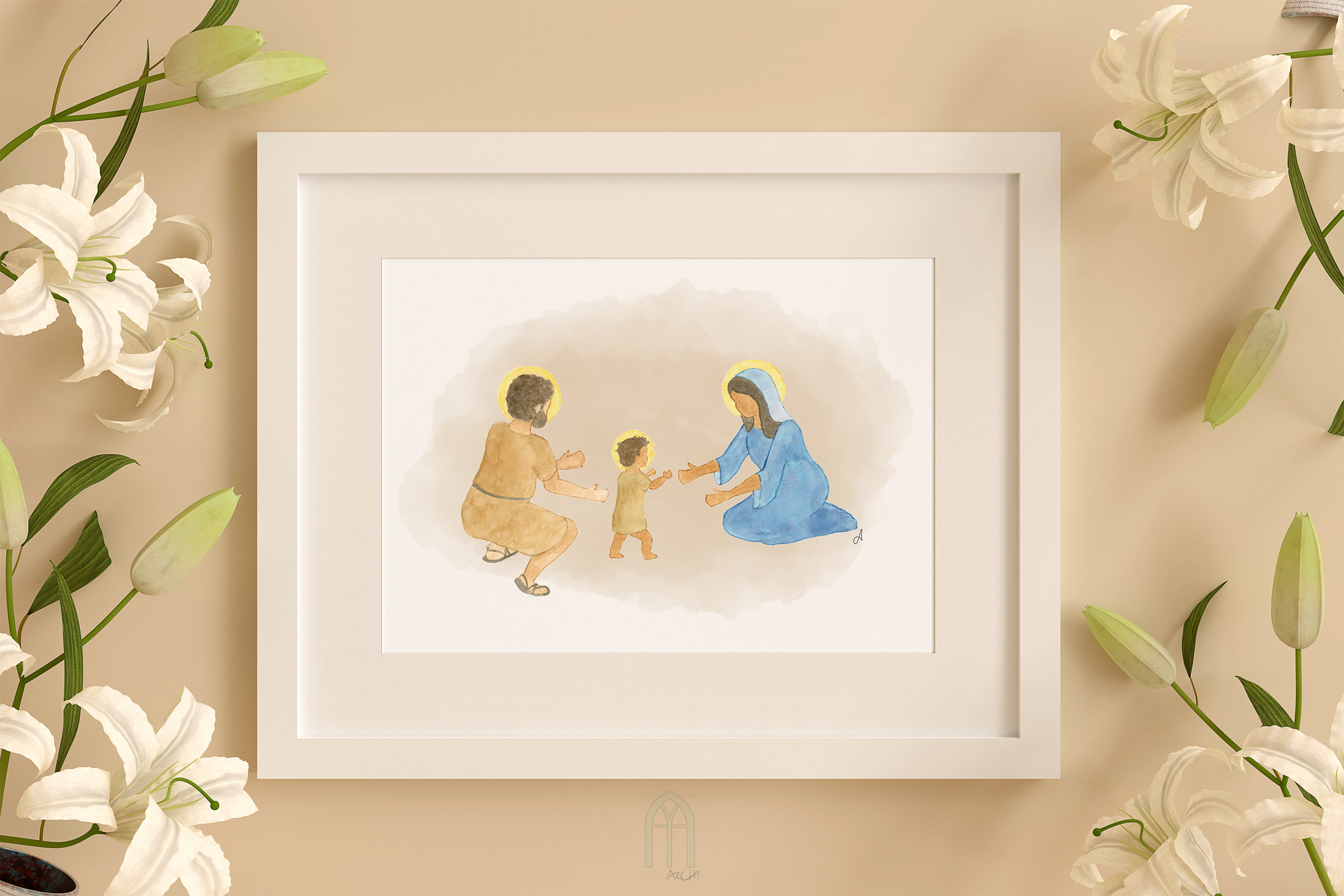 First Steps - Catholic Art - Holy Family - Digital Print - Etsy