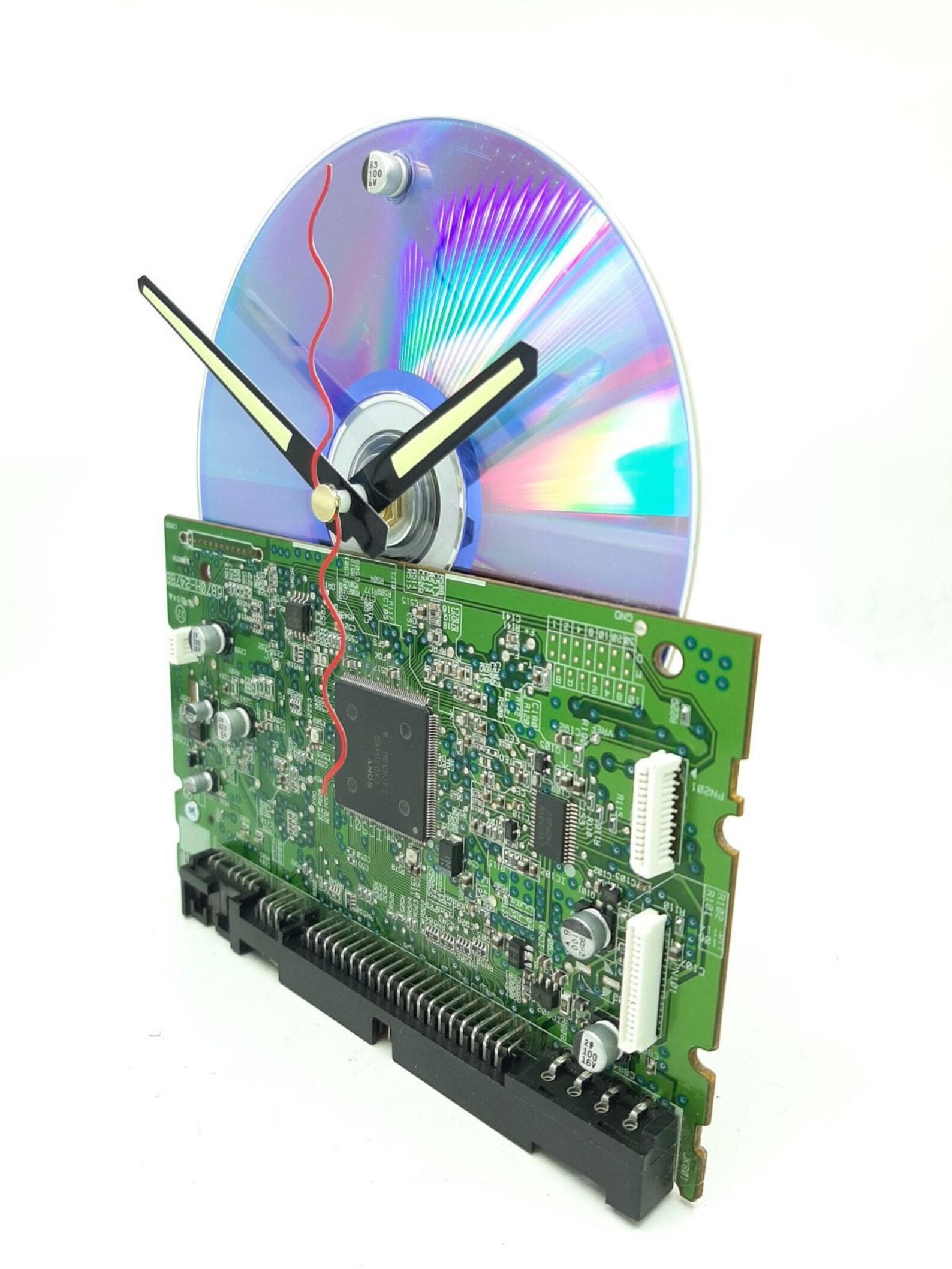 Recycle computer clock Unique desk clock Handmade clock | Etsy