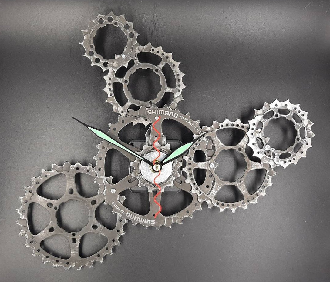 Bicycle Clock, Bike Clock, Gift for Cyclist, Wall Clock, Recycled Clock ...