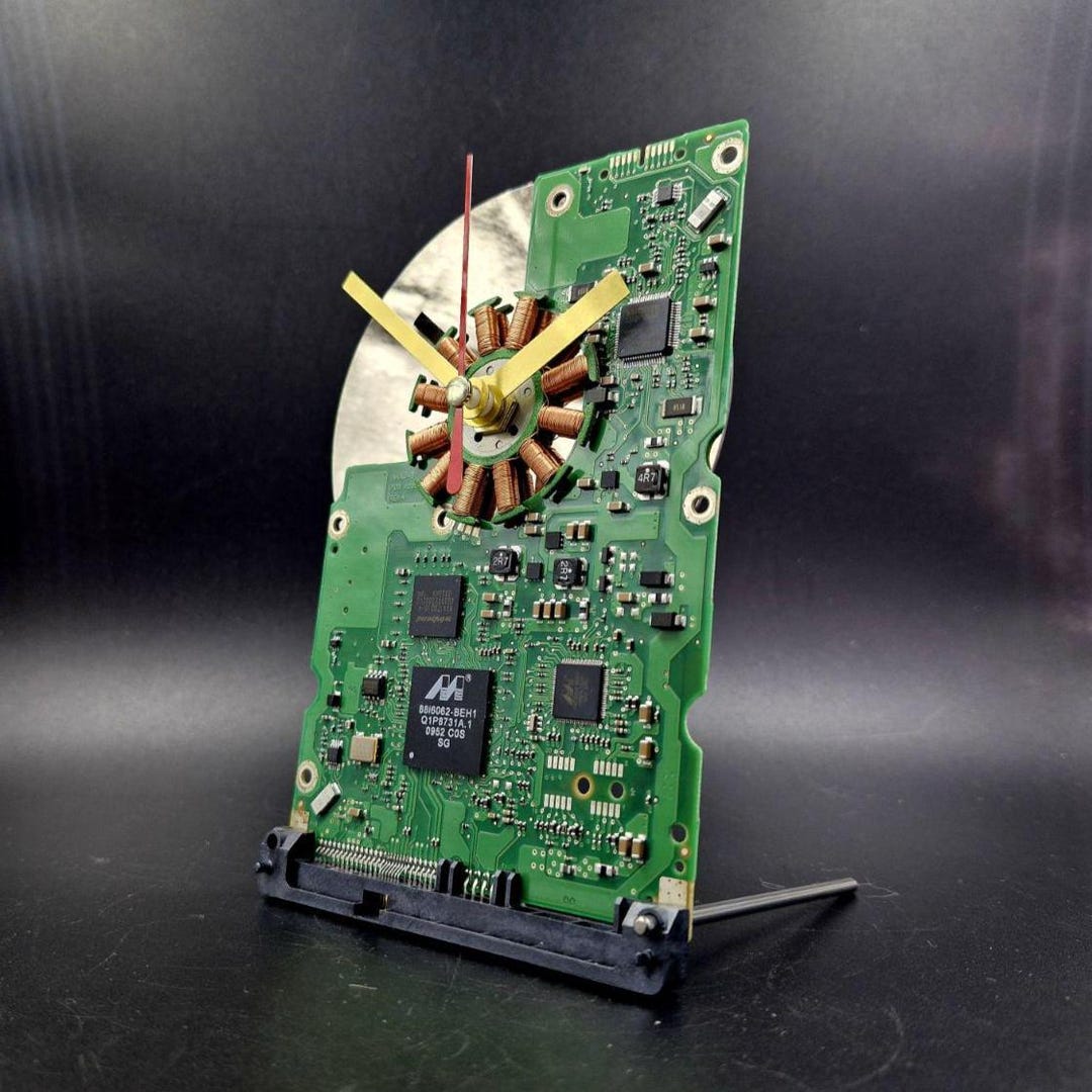 Recycled Hard Drive Desk Clock: Handmade Computer Geek Gift - Etsy