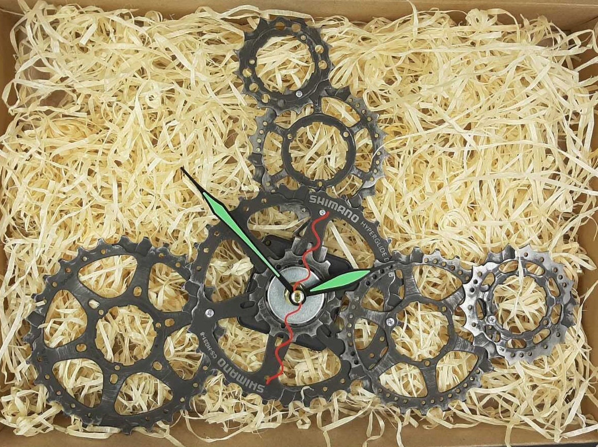 Bicycle Clock, Bike Clock, Gift for Cyclist, Wall Clock, Recycled Clock ...