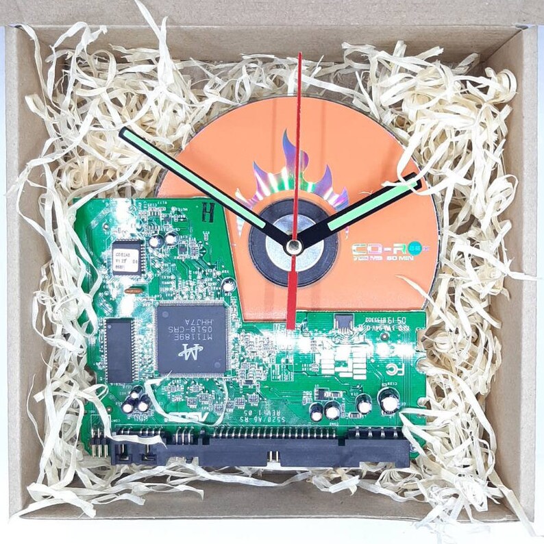 Office desk accessory Computer clock Tech gift Gift for | Etsy