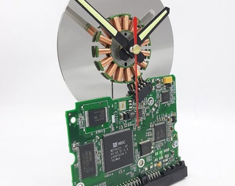 Floppy Disk Clock Hard Drive Office Desk Accessory Handmade | Etsy