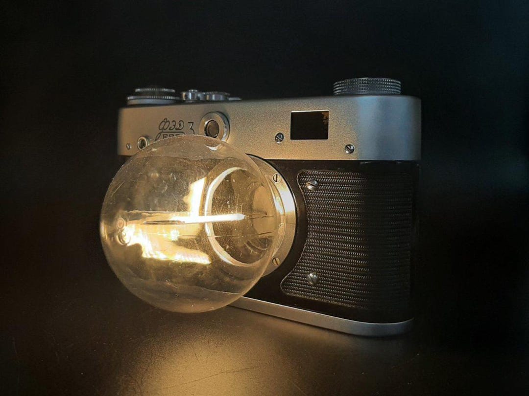Retro Camera Lamp: Upcycled FED 4, LED Desk Light, Photographer Gift - Etsy