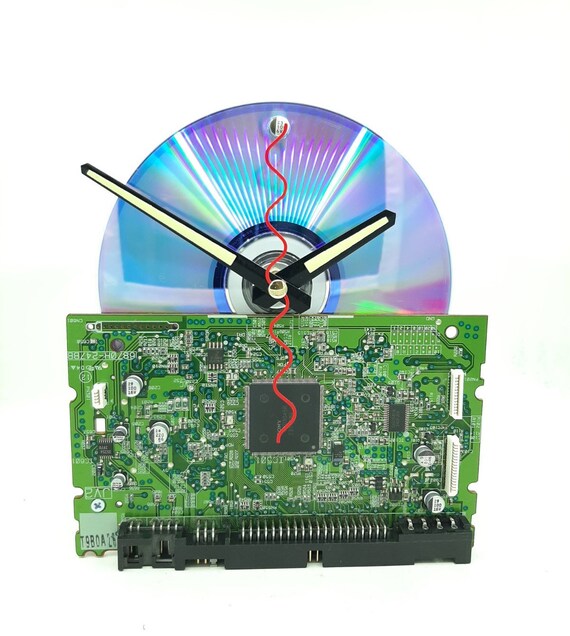 Recycle computer clock Unique desk clock Handmade clock | Etsy