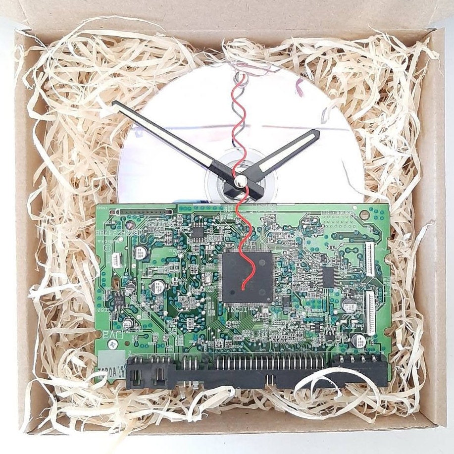 Recycle computer clock Unique desk clock Handmade clock | Etsy