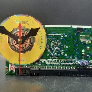 Recycled Computer Part Clock: Handmade Tech Accessory - Etsy