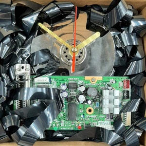 Recycle Computer Clock, Unique Desk Clock, Handmade Clock, Office Desk ...