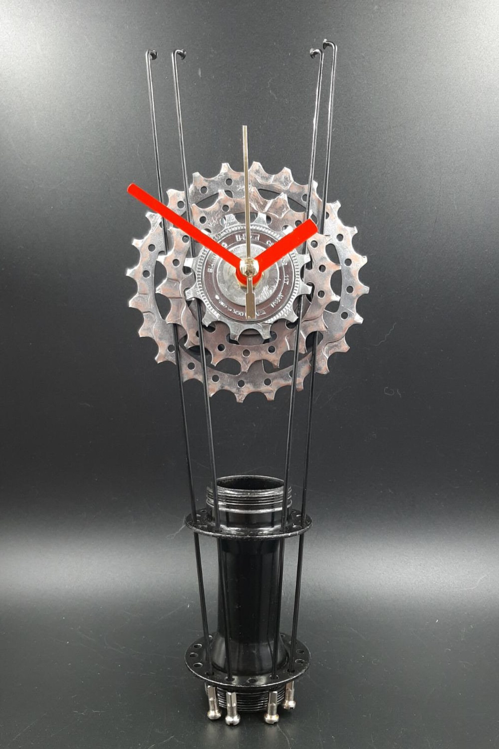 Bike Clock, Desk Clock, Gift for Cyclist, Recycled Bike Gear Clock ...