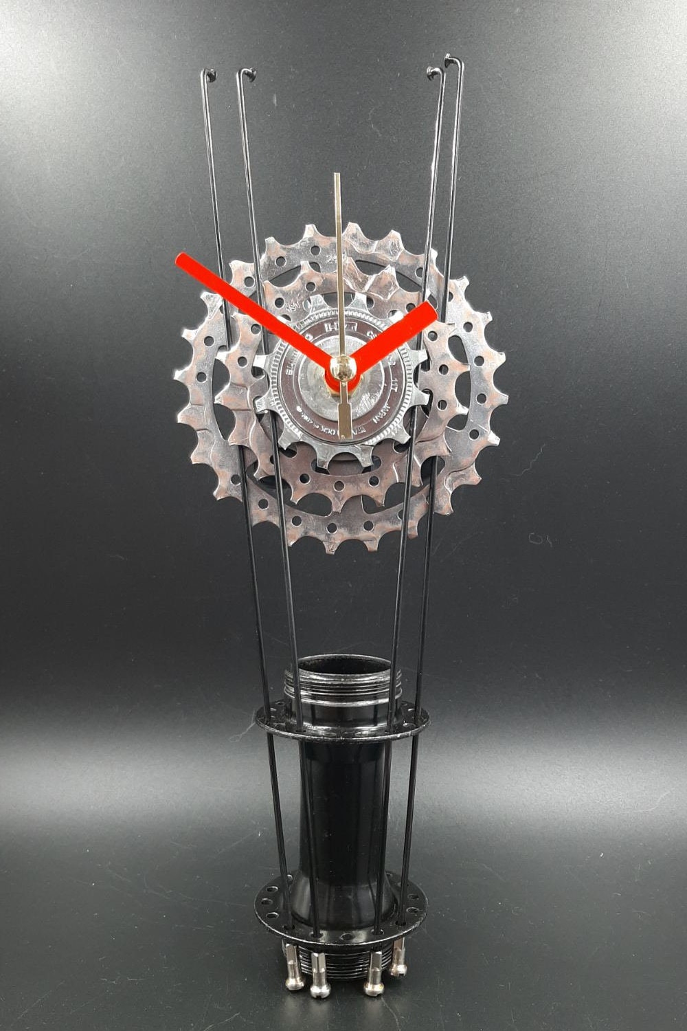 Bike Clock, Desk Clock, Gift for Cyclist, Recycled Bike Gear Clock ...