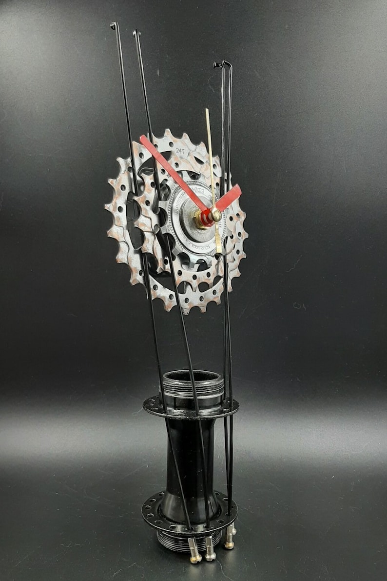 Bike Clock, Desk Clock, Gift for Cyclist, Recycled Bike Gear Clock ...