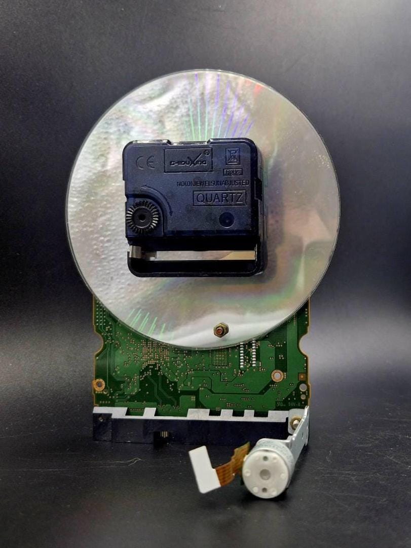 Recycled Hard Drive Desk Clock: Handmade Computer Geek Gift - Etsy