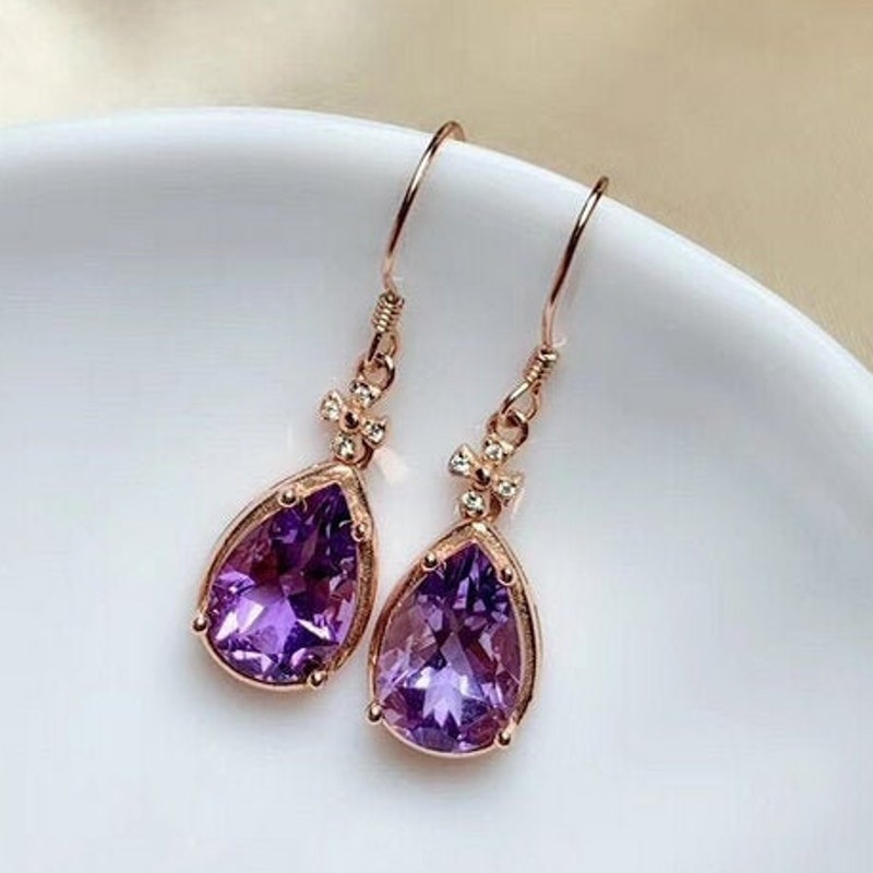 Amethyst Earrings - Etsy