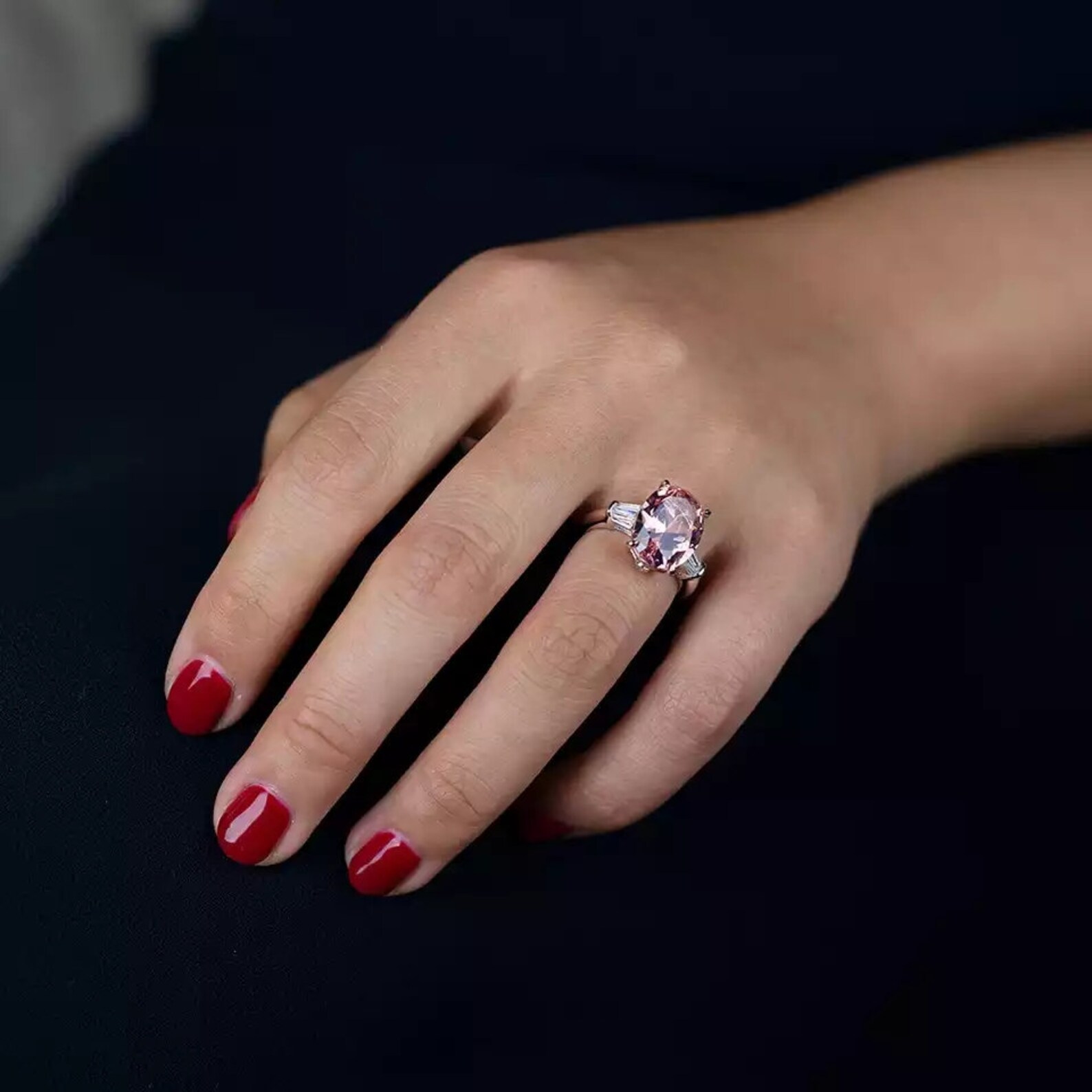 Pink Sapphire Amethyst Woman Ring 925 Sterling Silver Ring | Etsy