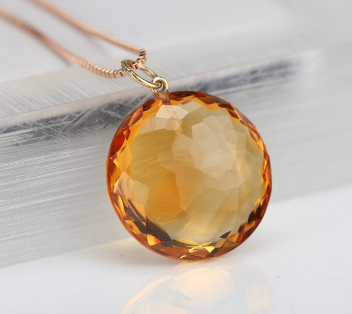 Natural Citrine Pendant Engagement Pendent Citrine Pendent | Etsy