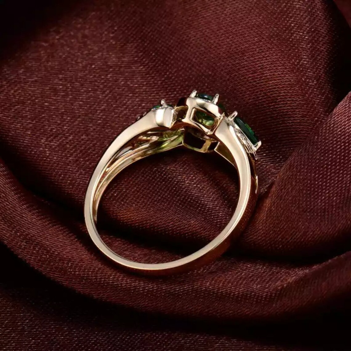Natural Tsavorite Ring 14k Yellow Gold Ring Tsavorite Ring - Etsy