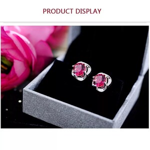 Ruby Studs Earrings 925 Sterling Silver Ruby Studs Ruby - Etsy