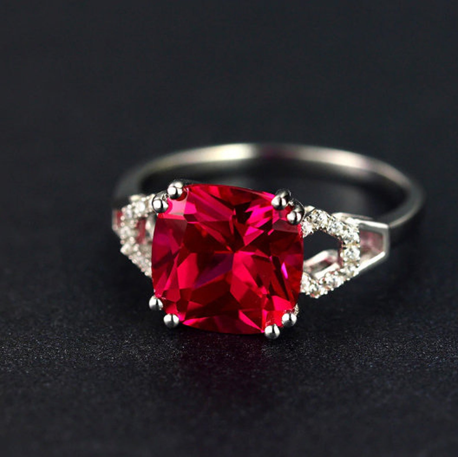 Ruby Woman Ring Ruby Ring 925 Sterling Silver Statement - Etsy