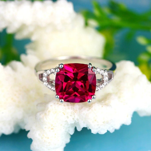 Ruby Woman Ring Ruby Ring 925 Sterling Silver Statement - Etsy