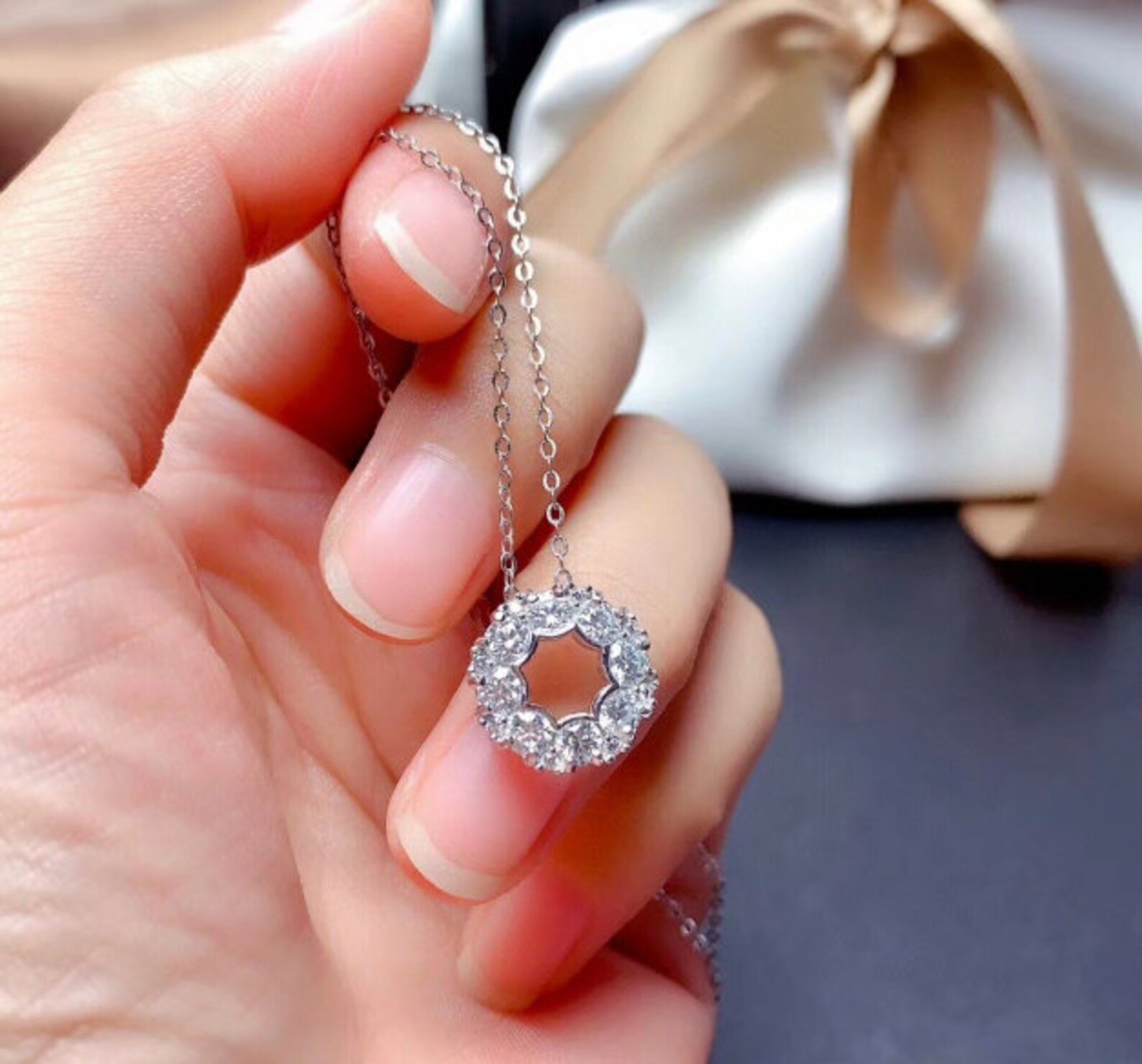 Moissanite Pendant Engagement Pendent Moissanite Silver - Etsy