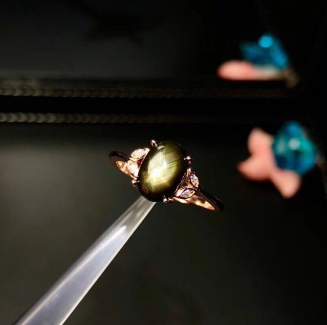 Natural Black Star Sapphire Ring,925 Sterling Sliver,engagement Ring ...