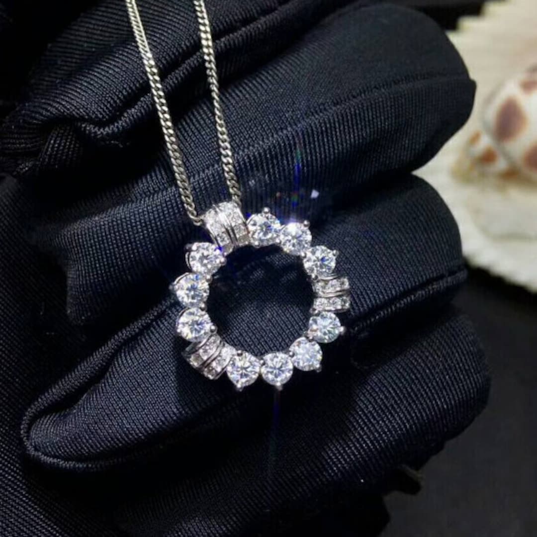 Moissanite Pendant Engagement Pendent Moissanite Silver - Etsy