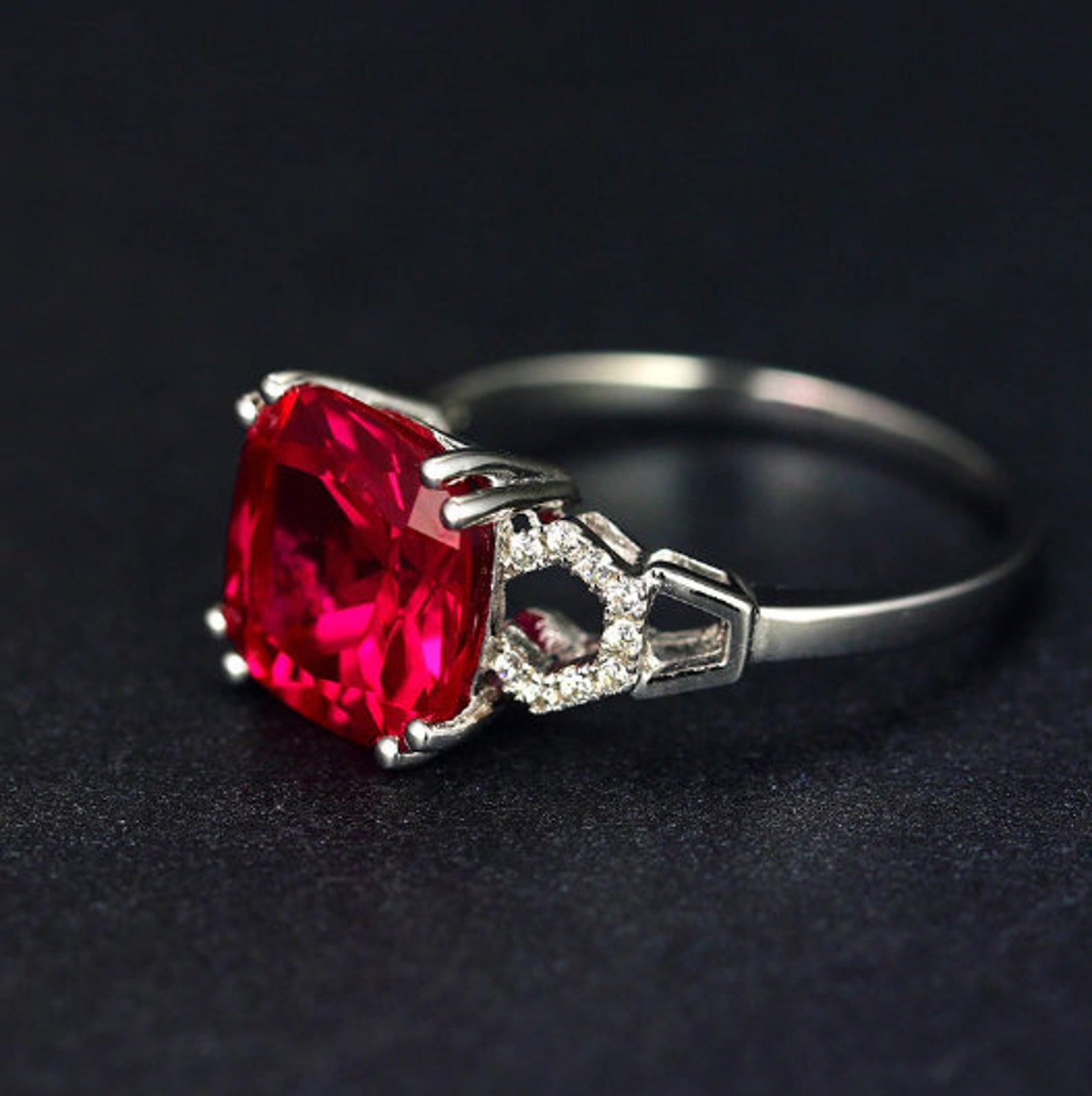 Ruby Woman Ring Ruby Ring 925 Sterling Silver Statement - Etsy