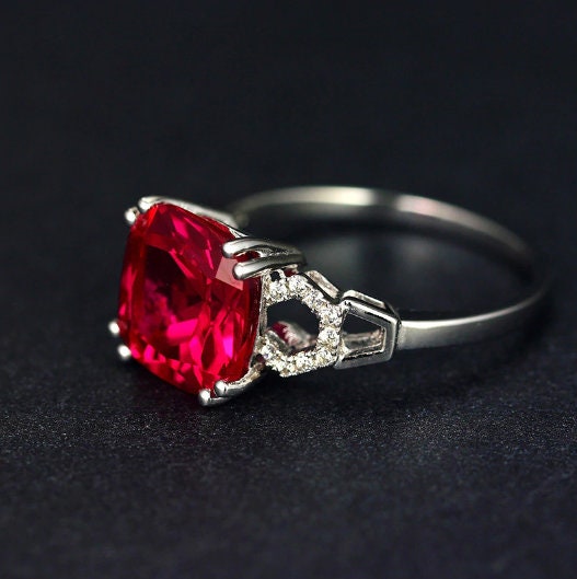 Ruby Woman Ring Ruby Ring 925 Sterling Silver Statement - Etsy