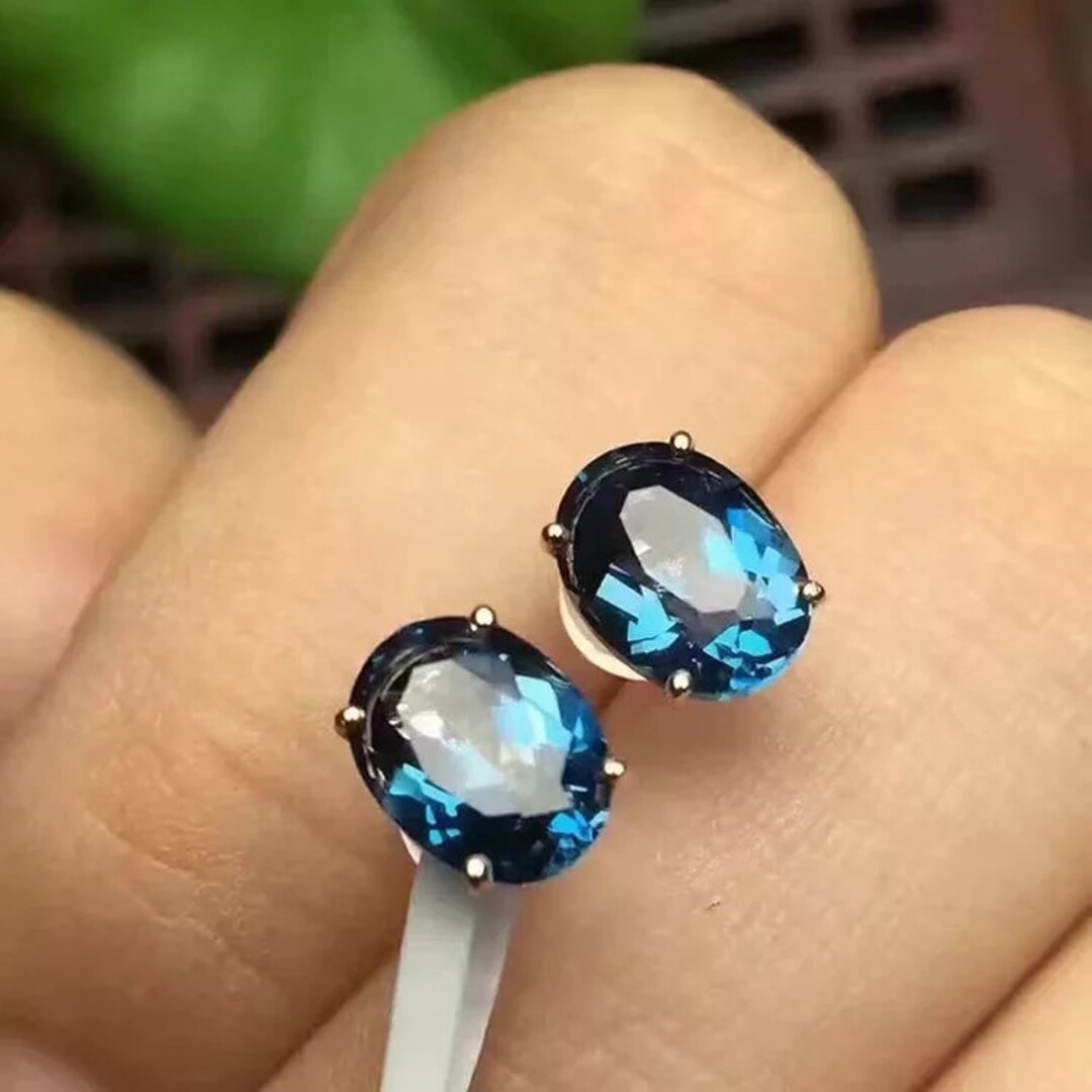 Natural Topaz Studs Earrings 925 Sterling Silver Studs - Etsy