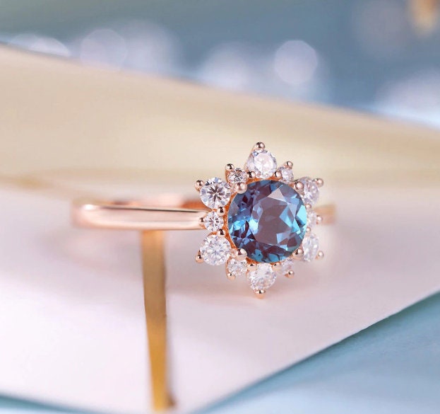 Alexandrite Ring Woman Ring 925 Sterling Silver Alexandrite - Etsy