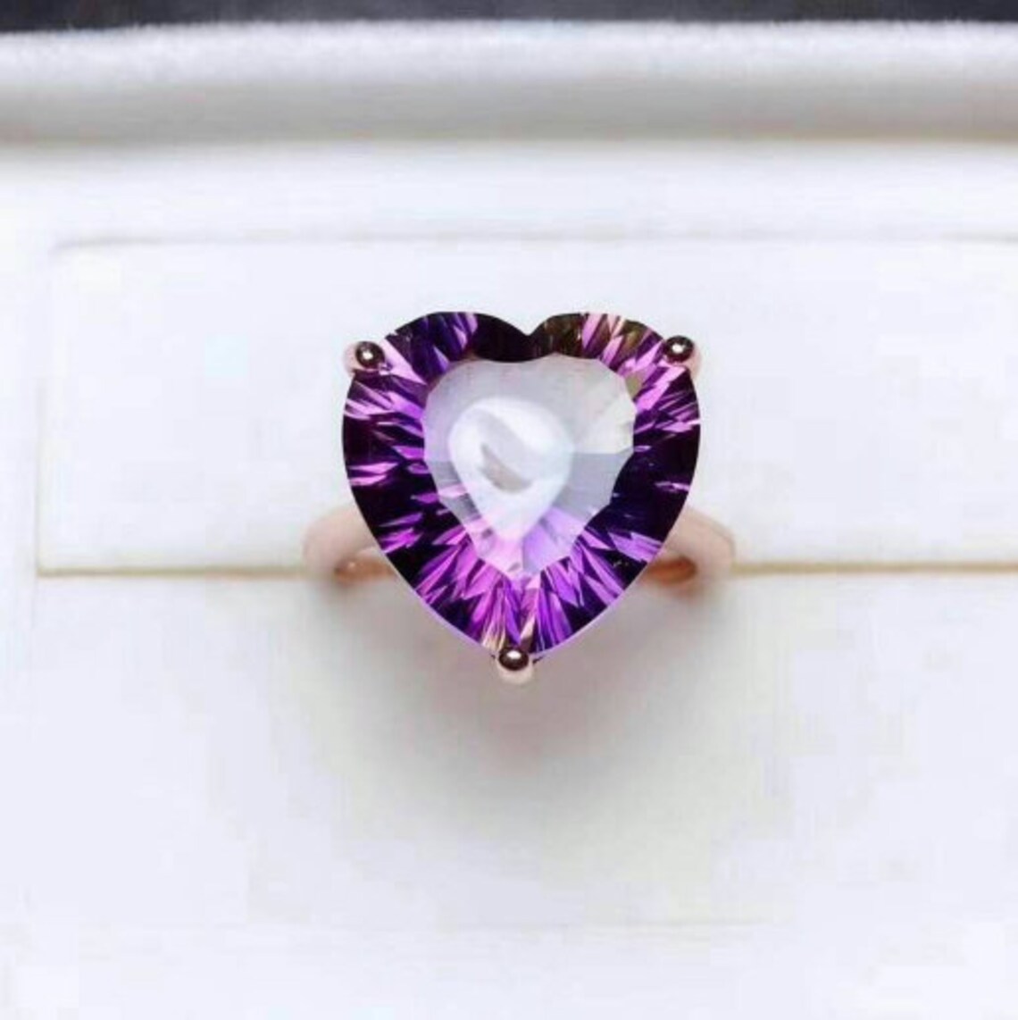 Natural Amethyst Ring 925 Sterling Silver Amethyst - Etsy