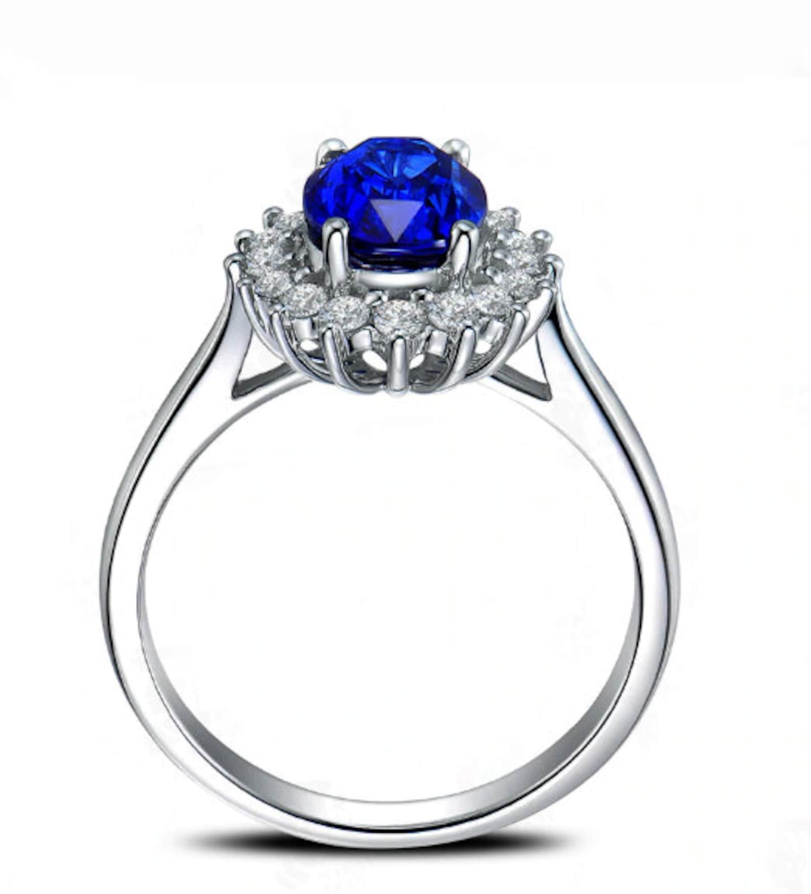 Sapphire Woman Ring Sapphire Ring 925 Sterling Silver | Etsy