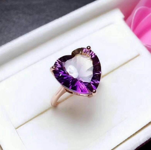 Natural Amethyst Ring 925 Sterling Silver Amethyst | Etsy