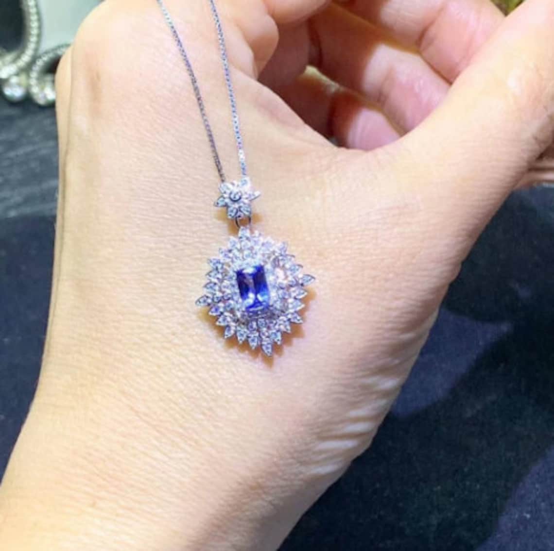 Natural Tanzanite Pendant Engagement Pendent Tanzanite | Etsy