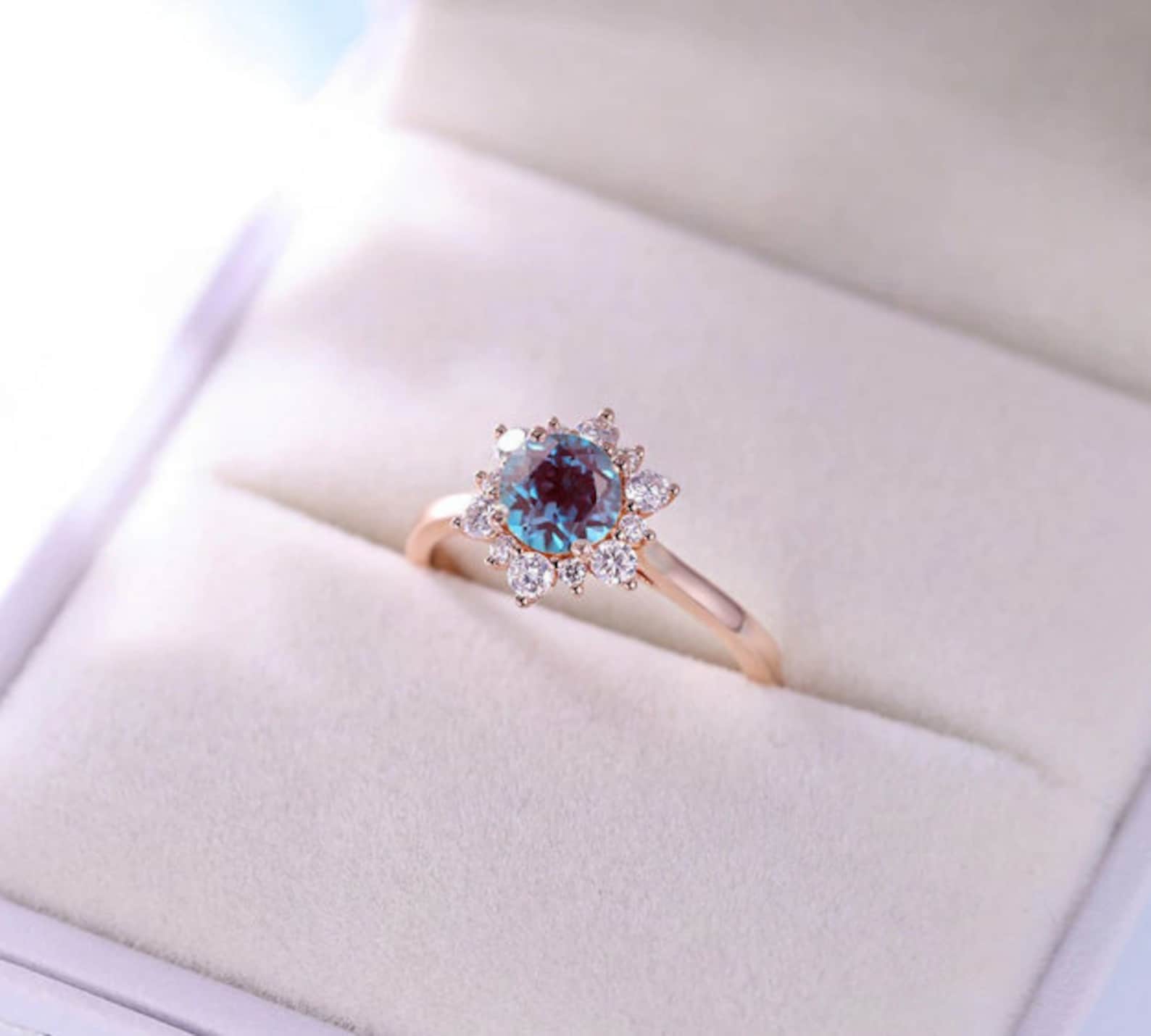 Alexandrite Ring Woman Ring 925 Sterling Silver Alexandrite | Etsy