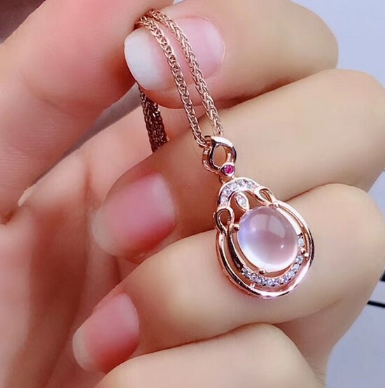 Natural Rose Quartz Jewelry Set Engagement Ring Rose Quartz | Etsy
