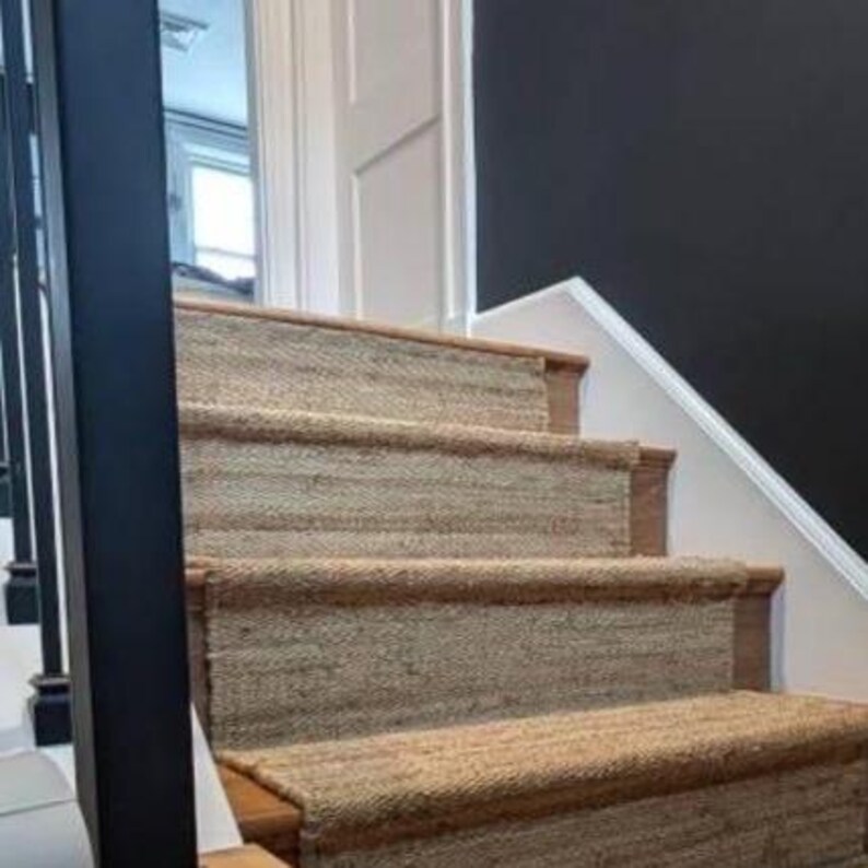 Natural Jute Runner - Stair Runner, Self Fit Stairs Runner, Hemp Jute ...