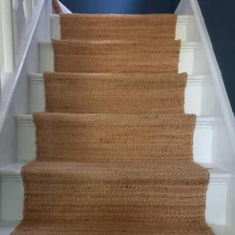 Natural Jute Runner - Stair Runner, Self Fit Stairs Runner, Hemp Jute ...