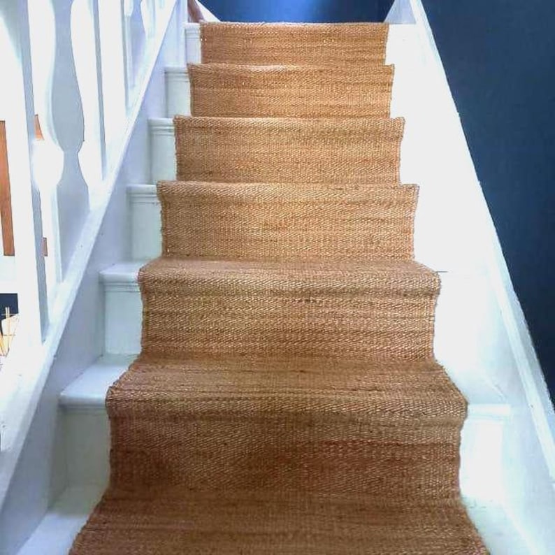 Natural Jute Runner - Stair Runner, Self Fit Stairs Runner, Hemp Jute ...