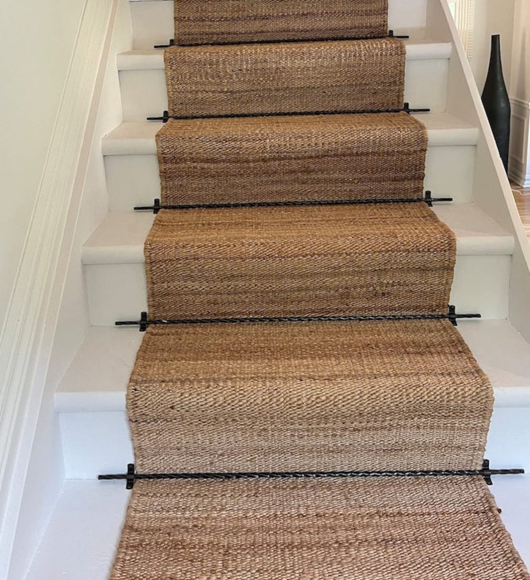 Natural Jute Runner - Stair Runner, Self Fit Stairs Runner, Hemp Jute ...