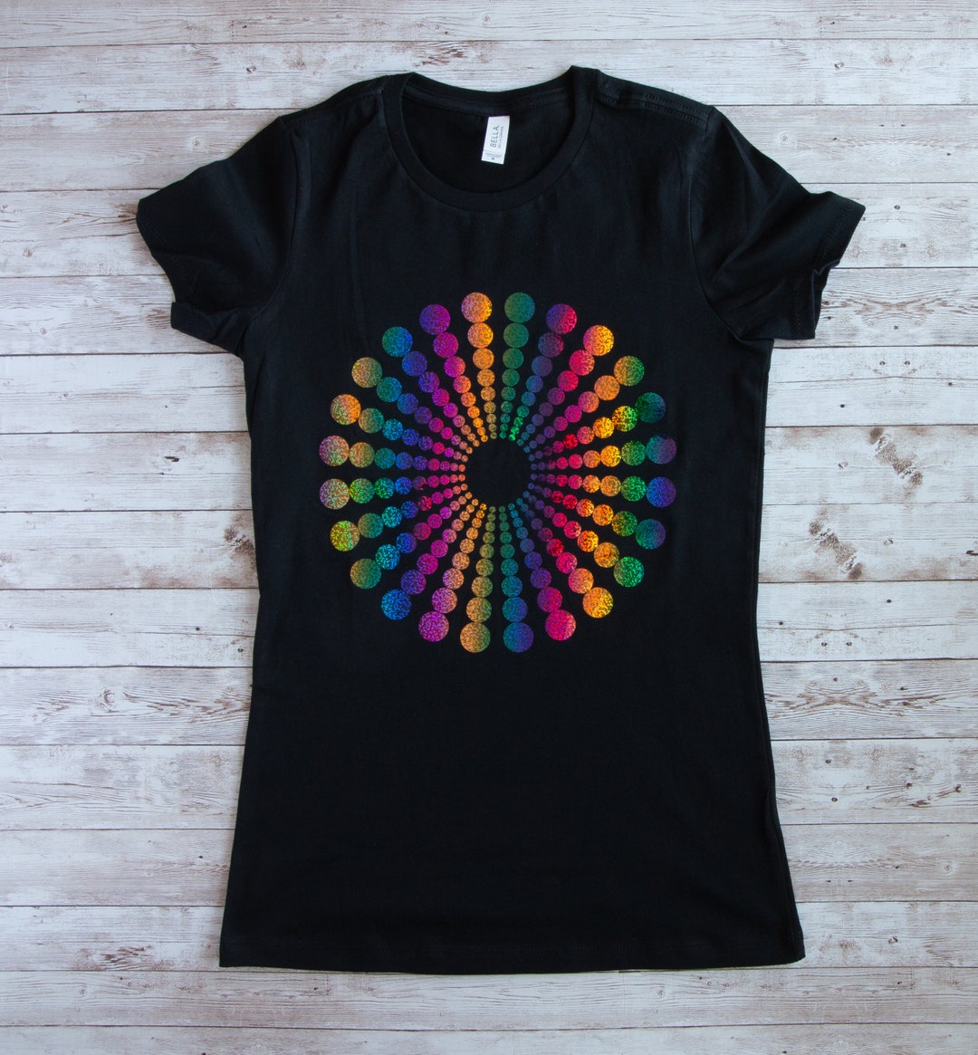 Damen T Shirt mit einem Kreis Motive schwarzes Damen T-Shirt - Etsy France